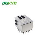 China Cat5e RJ45 Single Port Connector with EMI Finger Yellow Green LED 10/100/1000BASE-T for sale