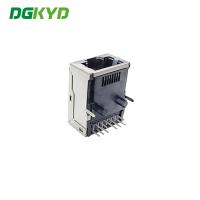 China Single Port 8P12C 6U RJ45 Ethernet PCB Connector Non Light Shielding for sale