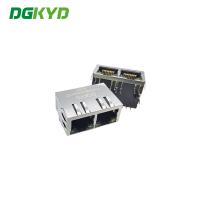 China 1x2 8P10C RJ45 Multiple Port Connector with Shielding - Gigabit Ethernet 10/100/1000BASE-T for sale