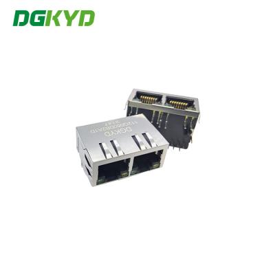 China 1x2 8P10C RJ45 Multiple Port Connector with Shielding - Gigabit Ethernet 10/100/1000BASE-T for sale