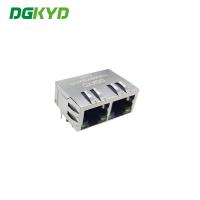 China 1x2 8P10C RJ45 Multiple Port Connector with Shielding - Gigabit Ethernet 10/100/1000BASE-T for sale