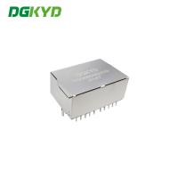 China Double Port 1x2 RJ45 Cat6 Connector with Transformer - 10/100/1000BASE-T, 8 Terminals per Port, 0-70℃ Operating Temperature for sale