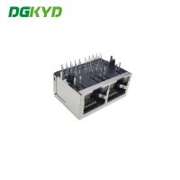 China Double Port 1x2 RJ45 Cat6 Connector with Transformer - 10/100/1000BASE-T, 8 Terminals per Port, 0-70℃ Operating Temperature for sale