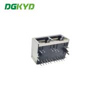 China Double Port 1x2 RJ45 Cat6 Connector with Transformer - 10/100/1000BASE-T, 8 Terminals per Port, 0-70℃ Operating Temperature for sale