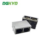 China Double Port 1x2 RJ45 Cat6 Connector with Transformer - 10/100/1000BASE-T, 8 Terminals per Port, 0-70℃ Operating Temperature for sale