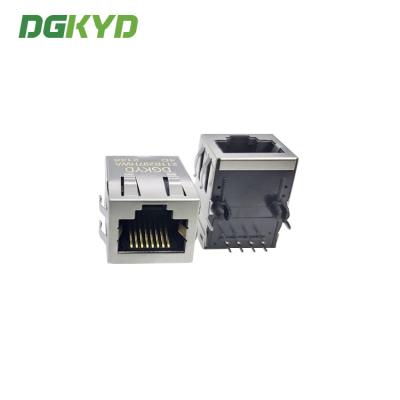 China 100Base 8 pin RJ45 Single Port Modular Jack Tab Up Without LED RJ45 With Transformer for sale