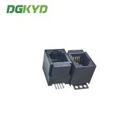 China 52D Series Single Port 6P6C RJ11 Jack Connector Black 4 Position Through Hole for sale