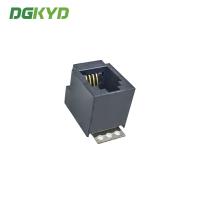 China 52D Series Single Port 6P6C RJ11 Jack Connector Black 4 Position Through Hole for sale