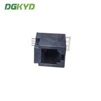 China 52D Series Single Port 6P6C RJ11 Jack Connector Black 4 Position Through Hole for sale