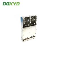China SFP 2-Port Receptacle Connector 0.8mm Pitch Right Angle RJ45 with EMI Shielding for sale