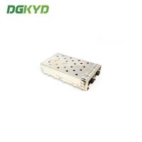 China SFP 2-Port Receptacle Connector 0.8mm Pitch Right Angle RJ45 with EMI Shielding for sale
