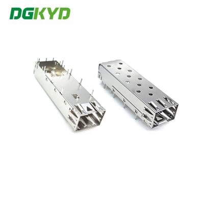 China SFP 1x1 Fiber Connector for PCB - Press Fit Type with EMI Shielding, 0-85°C Operating Temperature for sale