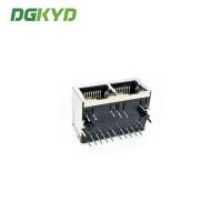China 10Pin RJ45 1x2 Multiple Port Connector PBT Phosphor Bronze 1000BASE-T Black for sale