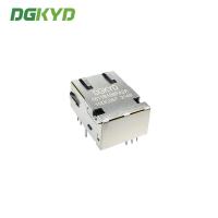 China 90 Degrees Shielded 6Pin Cat6 RJ45 Single Port Connector with 350μH Inductance and 2250VDC Rating for sale