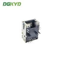 China 90 Degrees Shielded 6Pin Cat6 RJ45 Single Port Connector with 350μH Inductance and 2250VDC Rating for sale