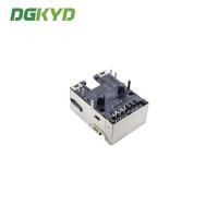 China 90 Degrees Shielded 6Pin Cat6 RJ45 Single Port Connector with 350μH Inductance and 2250VDC Rating for sale