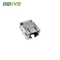 China 90 Degrees Shielded 6Pin Cat6 RJ45 Single Port Connector with 350μH Inductance and 2250VDC Rating for sale