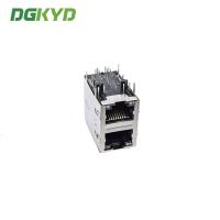 China 10-Port Gigabit Ethernet Filter Connector with LED Indicators - 2×1 Stacked Configuration, Gold Plating Options 6μ-50μ for sale