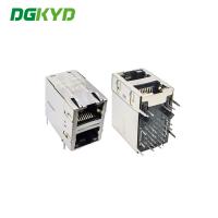China 10-Port Gigabit Ethernet Filter Connector with LED Indicators - 2×1 Stacked Configuration, Gold Plating Options 6μ-50μ for sale