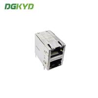China 10-Port Gigabit Ethernet Filter Connector with LED Indicators - 2×1 Stacked Configuration, Gold Plating Options 6μ-50μ for sale
