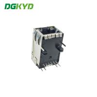 China PA66 Shielded 6U ethernet rj45 connector 25.8mm Network Socket RJ45 With Transformer for sale