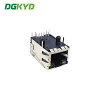 China PA66 Shielded 6U ethernet rj45 connector 25.8mm Network Socket RJ45 With Transformer for sale