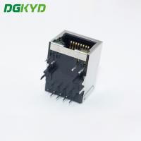 China Black Metal Shielded PBT Cat5 RJ45 Connector 8P8C Ethernet Jack with Transformer 10/100/1000Base-T for sale