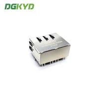China DGKYD312B002DB1A4DN Dual Port RJ45 Cat6 Connector with Transformer - 100M Network Jack with LED Indicators for sale