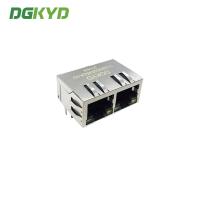 China Low Profile 1x2 Cat6 RJ45 Multiple Port Connectors DGKYD112B002DB2A1D for sale