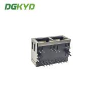 China Low Profile 1x2 Cat6 RJ45 Multiple Port Connectors DGKYD112B002DB2A1D for sale