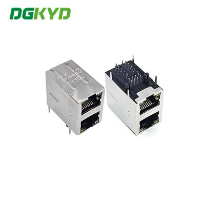 China 2X1 Modular RJ45 Network Port Socket Gigabit Integrated Transformer 10/100/1000 BASE-T for sale