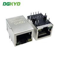 China Black Metal Shielded PBT Cat5 RJ45 Connector 8P8C Ethernet Jack with Transformer 10/100/1000Base-T for sale