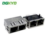 China Low Profile 1x2 Cat6 RJ45 Multiple Port Connectors DGKYD112B002DB2A1D for sale