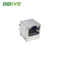China Single Port 180° RJ45 Modular Connector with Gigabit Ethernet Filter - 10P8C 350μH Inductance for sale
