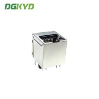 China Single Port 180° RJ45 Modular Connector with Gigabit Ethernet Filter - 10P8C 350μH Inductance for sale