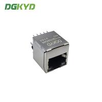 China Single Port 180° RJ45 Modular Connector with Gigabit Ethernet Filter - 10P8C 350μH Inductance for sale