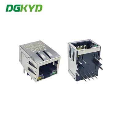 China DGKYD111B138DB1A1D 8P8C RJ45 Single Port Plug Connector With LED for sale