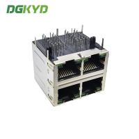China 2x2 Multiport RJ45 Ethernet Jack with Integrated Transformer - 8 Position 4 Port Connector with Gold Plating for sale
