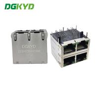 China 2x2 Multiport RJ45 Ethernet Jack with Integrated Transformer - 8 Position 4 Port Connector with Gold Plating for sale
