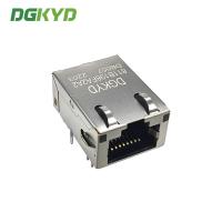 China DGKYD811B198FA2A2DB Single Port TAB UP RJ45 Modular Jack with Transformer - 10/100 BASE-T/TX, 8 Terminals, LED Indicators for sale