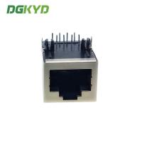 China Single Port 8P8C CAT6 PCB RJ45 Connector - 10/100 BASE-T/TX, Right Angle Mounting with Gold Plating Options for sale