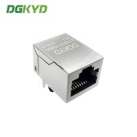 China Single Port 8P8C CAT6 PCB RJ45 Connector - 10/100 BASE-T/TX, Right Angle Mounting with Gold Plating Options for sale