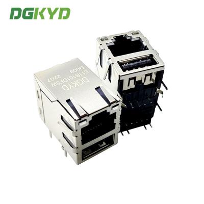 China DGKYD RJ45 USB Connector 100M Ethernet Port with PBT Housing - 8 Terminals, UL94V-0 Certified for sale