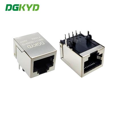 China DGKYD59211118GWA1DY1022 Shielded Modular 8-Pin Female RJ45 Ethernet Connector Without LED - 10/100/1000 BASE-T/TX for sale