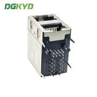 China PCB Mount 8P8C RJ45 Ethernet Connector 2x1 Port with LED and 10/100/1000 BASE-T Performance for sale