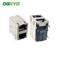 China PCB Mount 8P8C RJ45 Ethernet Connector 2x1 Port with LED and 10/100/1000 BASE-T Performance for sale