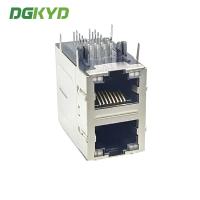China PCB Mount 8P8C RJ45 Ethernet Connector 2x1 Port with LED and 10/100/1000 BASE-T Performance for sale