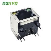 China DGKYD561188AB1A1DY1 Single Port Tab Up 8P8C Shielded RJ45 Ethernet Socket with LED - 10/100/1000 BASE-T/TX Performance for sale