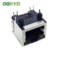 China DGKYD561188AB1A1DY1 Single Port Tab Up 8P8C Shielded RJ45 Ethernet Socket with LED - 10/100/1000 BASE-T/TX Performance for sale