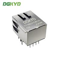 China Right Angle PCB Mount RJ45 Modular Jack with Transformer 10/100/1000BASE-T Single Port 8P8C Shielded for sale